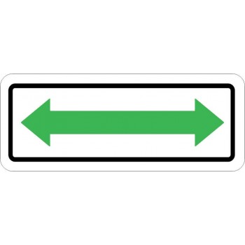 Additional parking sign, green and black double direction arrow, on ...