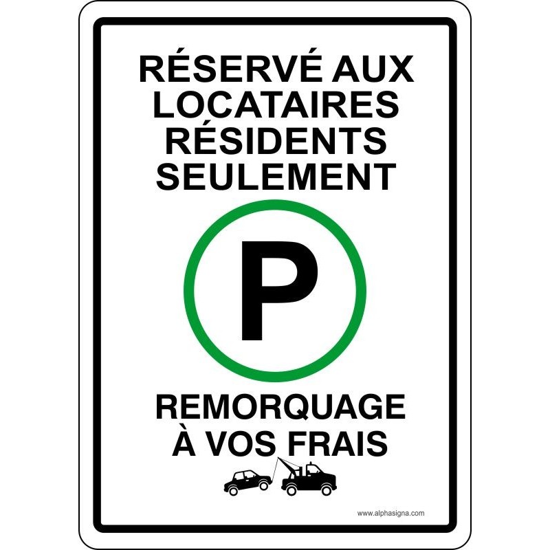Parking sign: Reserved for resident tenants only