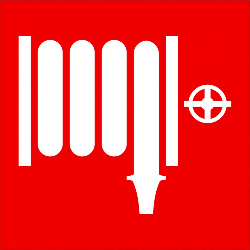 Affiche de sécurité-incendie en L recto-verso: Boyau d'incendie