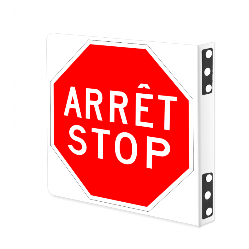 Affiche magnétique en L: ARRÊT-STOP Recto, Verso