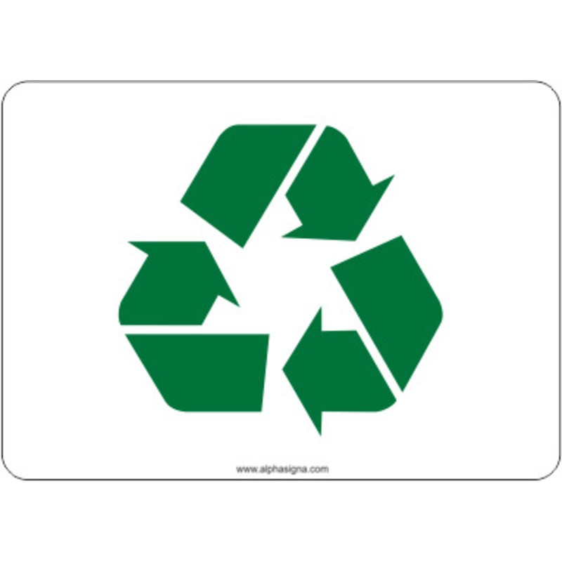 Safety sign: RECYCLING Recycling symbol and logo