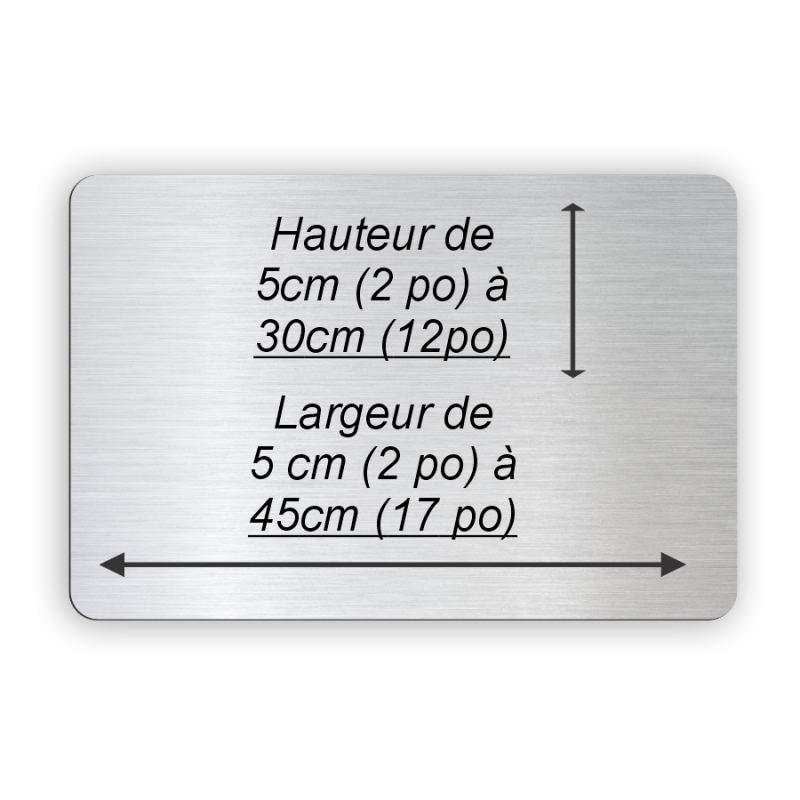 Plaque gravé aux dimensions personnalisables