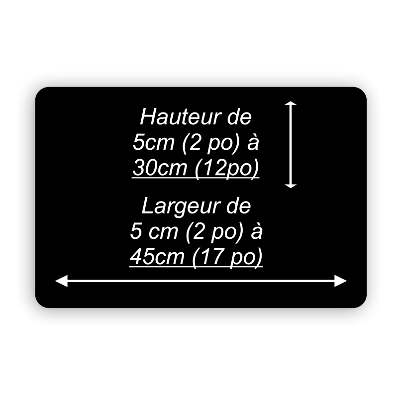 Plaque colorée gravé aux dimensions personnalisables