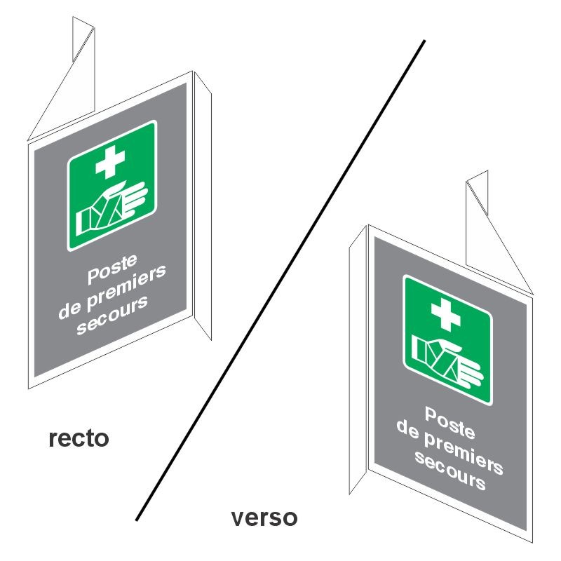 Affiche de sécurité aux normes CSA: Poste de premiers secours (en forme de V) (type 3D)
