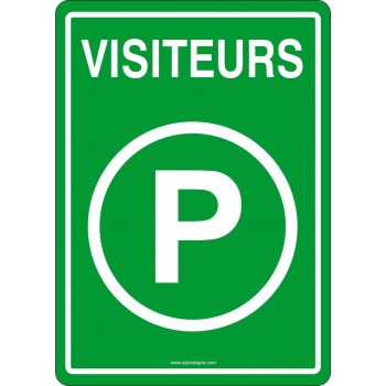 Parking sign: Visitors (green)