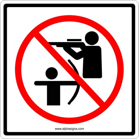 Standard pictogram sign only: No hunting